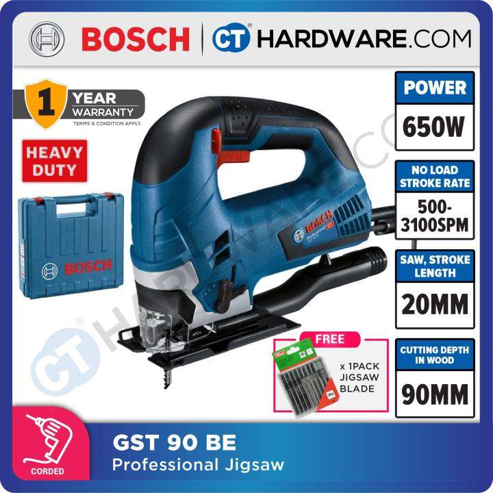 BOSCH GST 90 BE CORDED PROFESSIONAL JIGSAW 650W 90MM 3100SPM 060158F0L0 ...