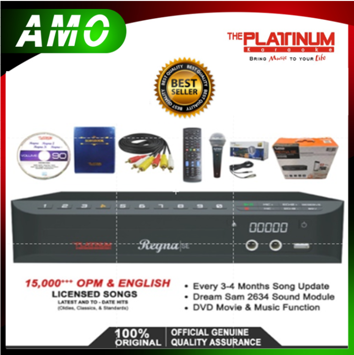 Platinum Reyna SE Professional Karaoke Player With 19,000+ songs with Free Platinum Wired Mic ...