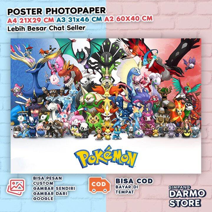 Poster Kartun Pokemon Pikacu Pika Terbaru Foster Hiasan Dinding Anak ...