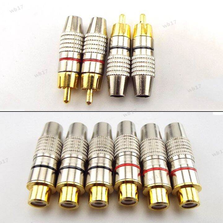 Gold plated RCA male Female Jack Plug Connector Audio Video Adapter rca Female male Convertor ...