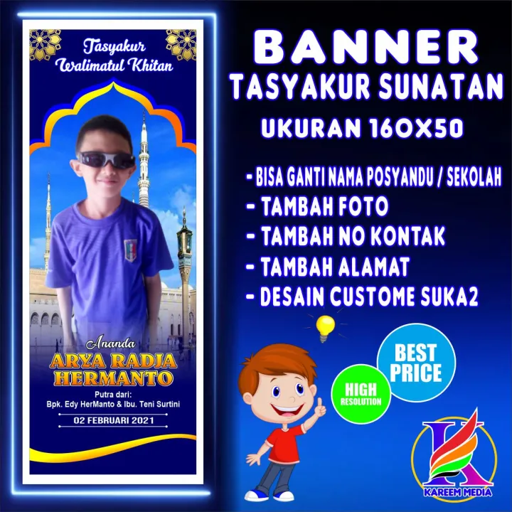 Spanduk Banner Backdrop Tasyakur Khitan / Banne Tasyakur Khitan ...