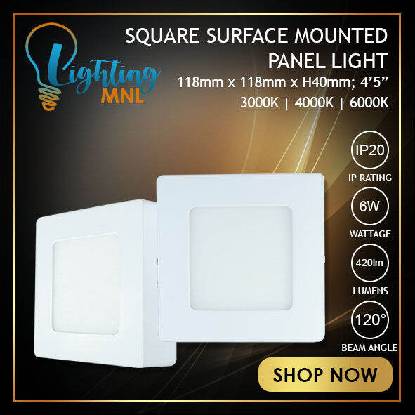 Lightingmnl Surface Mounted Panel Light | Square 6 Wattage ( Warmwhite ...