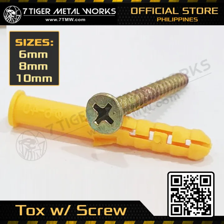 Tox w/ Screw Pack 6mm to 10mm Per Pack, Metal Screw, Plastic Plugs ...