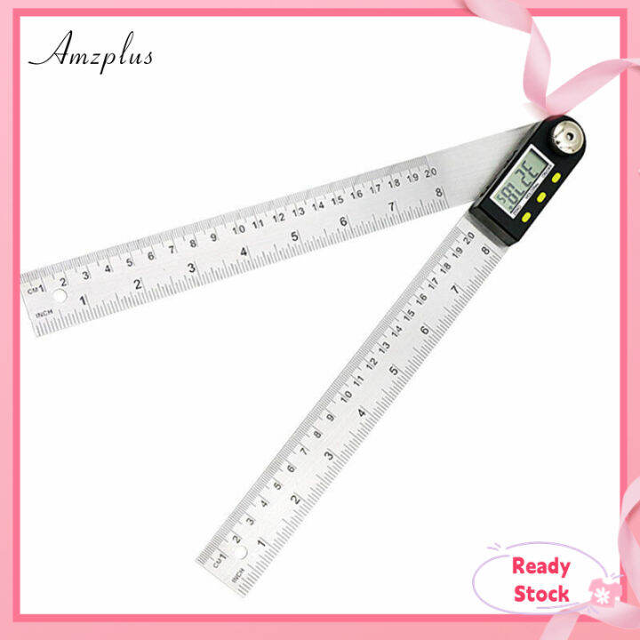 Amzplus Digital Angle Finder Ruler 8 Inch/200mm LCD Electronic Spirit ...