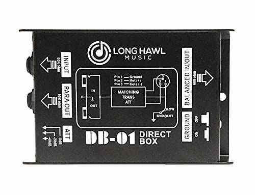 Passive Mono DI Direct Injection Box 1/4 Inch Impedance Transformer to Balanced & Unbalanced XLR ...