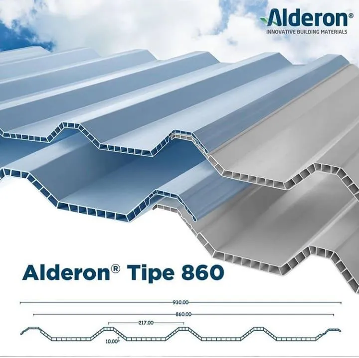 ATAP UPVC ALDERON TWIN WALL 830 860 PUTIH / BIRU / ABU DOFF | Lazada ...