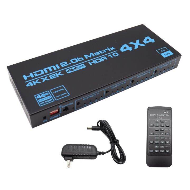 4K 4X4 HDR HDMI-Compatible Matrix Switch Splitter 2.2 HDCP 4 In 4 Out ...