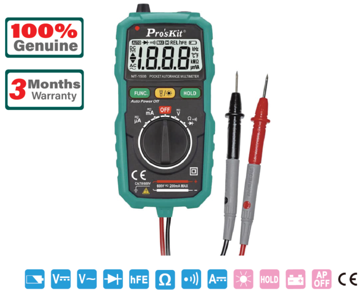 Pro'sKit MT-1508 Pocket Autorange Multimeter | Lazada