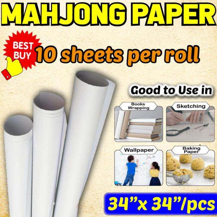BUNDLE PACK 1+1★MAHJONG PAPER★34 inch x 34 inch★10 SHEETS-Roll★70gsm ...