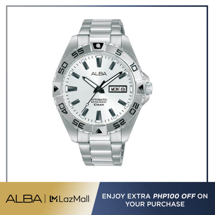 Alba Philippines Mechanical AL4395X1 Silver Dial Stainless Steel Strap ...