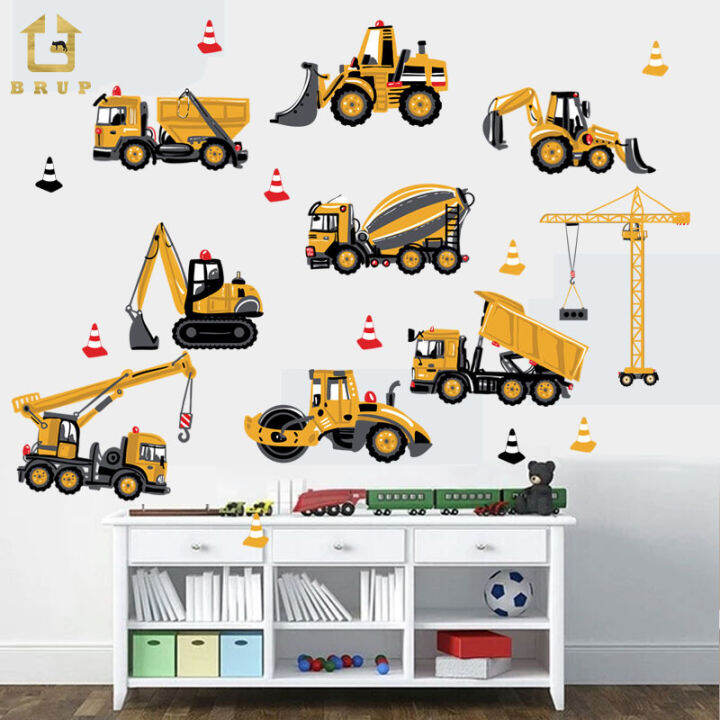BRUP Tractor engineering vehicle children's room bedside cabinet ...