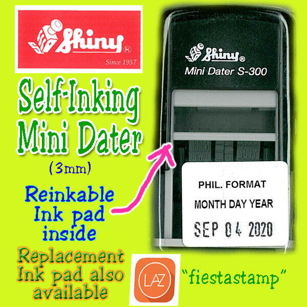 Shiny S-300 Self-Inking Mini Dater Rubber Stamp | Lazada PH