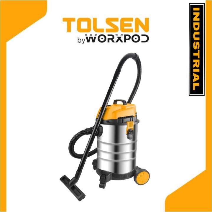 TOLSEN Stainless Wet & Dry Vacuum Cleaner 30L (1200W) Industrial Grade 79608 | Lazada PH