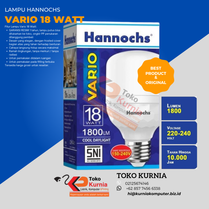 Hannochs vario lampu led 18w model tabung capsule 18 watt | Lazada Indonesia