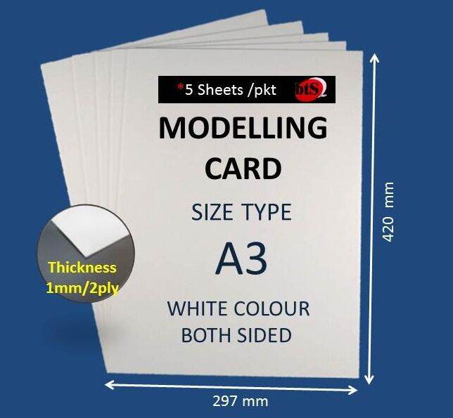 Modelling Card / Board A3 Size 297x420mm, 1mm/2ply (5 Sheets/pkt ) | Lazada