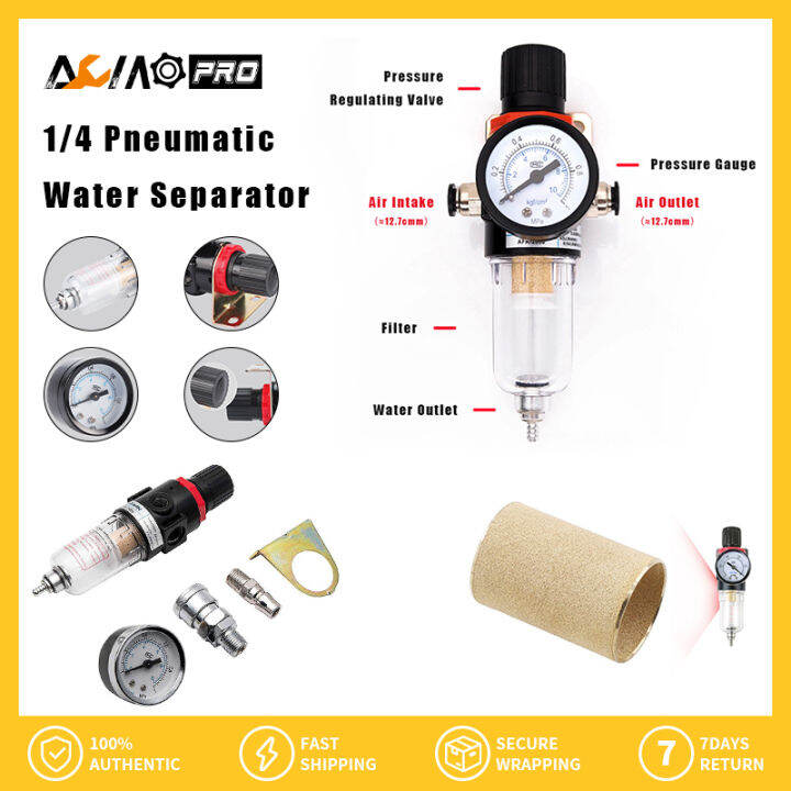 AumoPro 1/4" BSP Water Separator for Air Compressor Filter Regulator ...