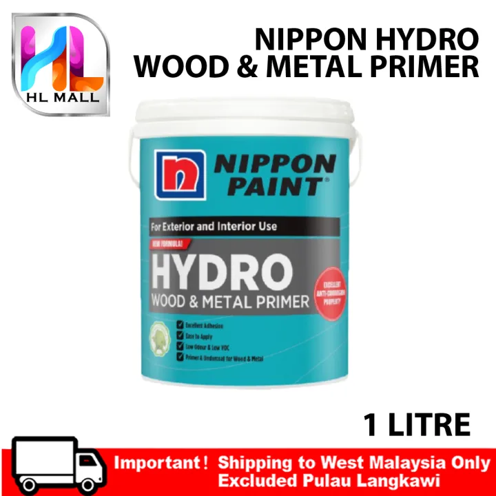 HL MALL 1 LITRE NIPPON PAINT HYDRO WOOD AND METAL PRIMER SMOOTH WALL ...