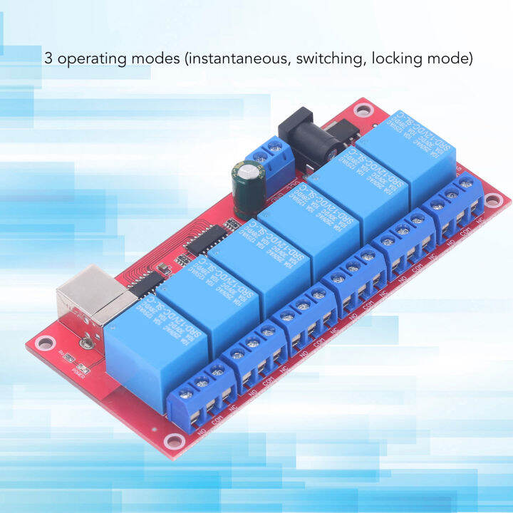 USB Relay Easy To Use 6 Channel Relay Module Modes Adjustable for ...