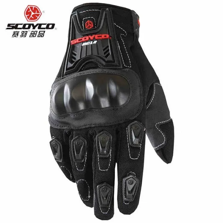 ถุงมือวิบาก Scoyco MC12เต็มนิ้วคาร์บอนความปลอดภัยรถจักรยานยนต์ถุงมือขี่ ...