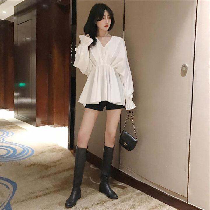 [Espesyal na alok] Tuktok [Long manggas] [Estilo ng komuter] [Bersyong ...