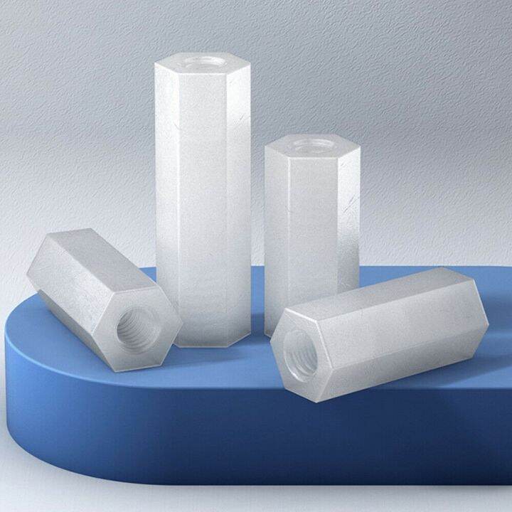 M2 M2.5 M3 M4 Nylon Female Thread Rod Length 5mm 45mm Bar Studs Hexagon ...
