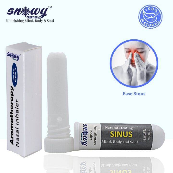 SINUS Aromatherapy Inhaler - Made with100% Pure Essential Oil - Sinus Relief formulated by Snowy ...