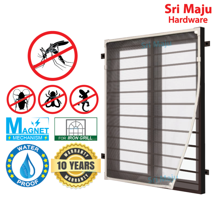 MAJU MNS-SE9 DIY Mosquito Net For Iron Grill Frame Window Screen Mesh ...