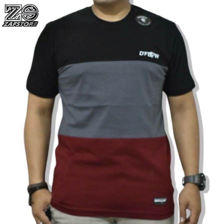 Kaos Pria Distro Dflow Kombinasi 3 warna Free Stiker | Lazada Indonesia