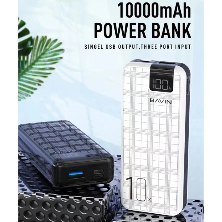 BAVIN PC081S 10000mAh Portable Powerbank Digital Display with 3x Input ...