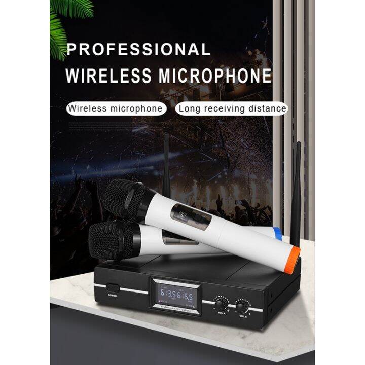 Wireless Microphone 1 Drag 2 Microphone VHF Professional Handheld Mic ...