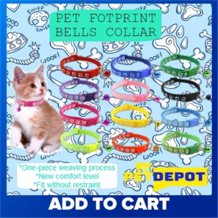 Pets Cute Paw Print Bow-tie Adjustable Safety Identification Collars ...