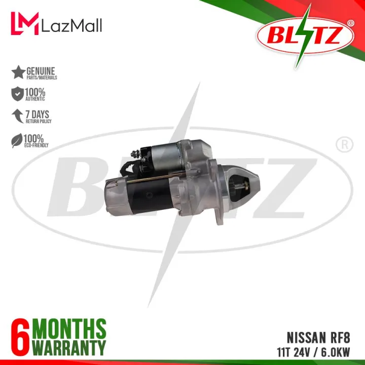 BLITZ STARTER ASSEMBLY NISSAN RF8 11T 24V / 6.0KW 6 MONTHS WARRANTY ...