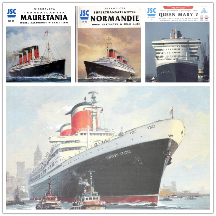 เรือบรรทุกสินค้าขนส่งโมเดลเรือ1 400 Jsc Normandie Mauretania Arctica