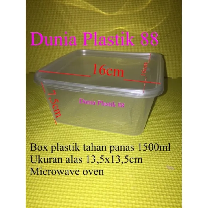 Isi25Pc THINWALL 1500ML kotak tempat box wadah plastik makan nasi food ...