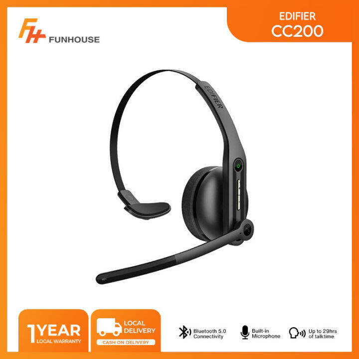 Edifier CC 200 Wireless Mono Headset Dual MIC Voice Call Noise ...