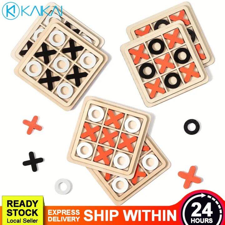 🔥 FINE MOTOR SKILLS 🔥 Wooden Tic Tac Toe Classic Board Games Mini XO ...
