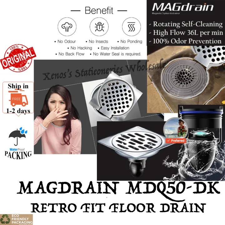 MAGDRAIN MDQ50-DK RETRO FIT FITTING FOR 4"X4" / 6"X6" FLOOR TRAP ...