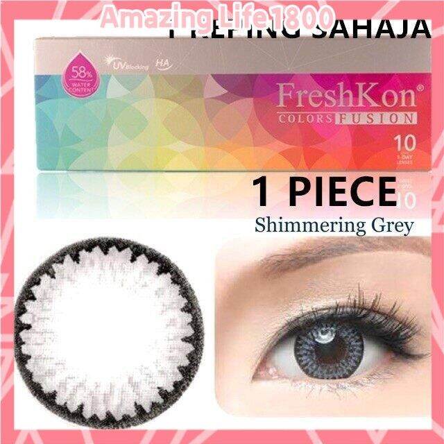 (1 Piece) Freshkon Fusion Daily Color Shimmering Grey Contact Lens ...