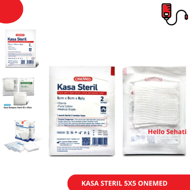 Onemed Kasa Kassa Steril 5 cm x 5 cm 8 Ply Penutup Luka Sterile ...