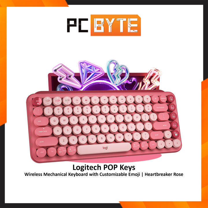Logitech POP Keys (Wireless Mechanical Keyboard with Customizable Emoji ...