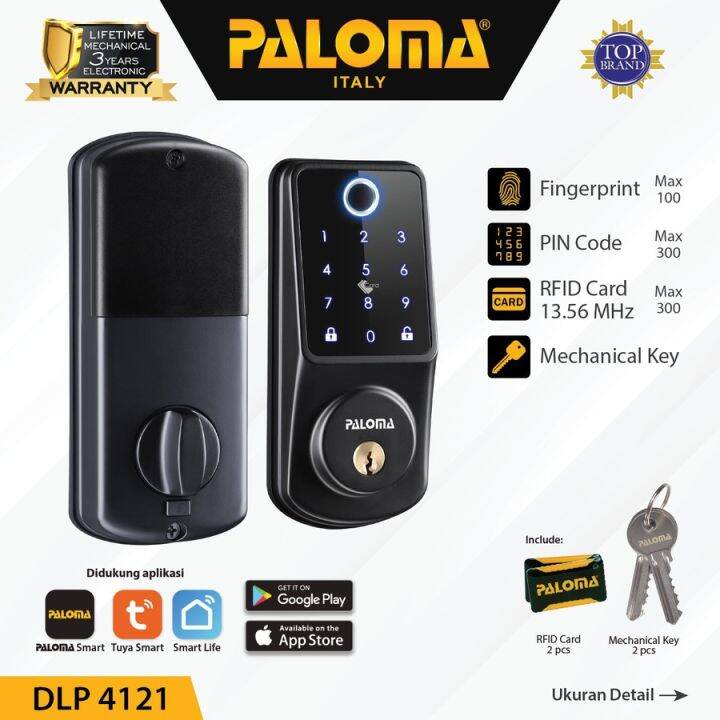 PALOMA DLP 4121 Digital Lock Smart Home Door Kunci Pintu Deadbolt WiFi | Lazada Indonesia