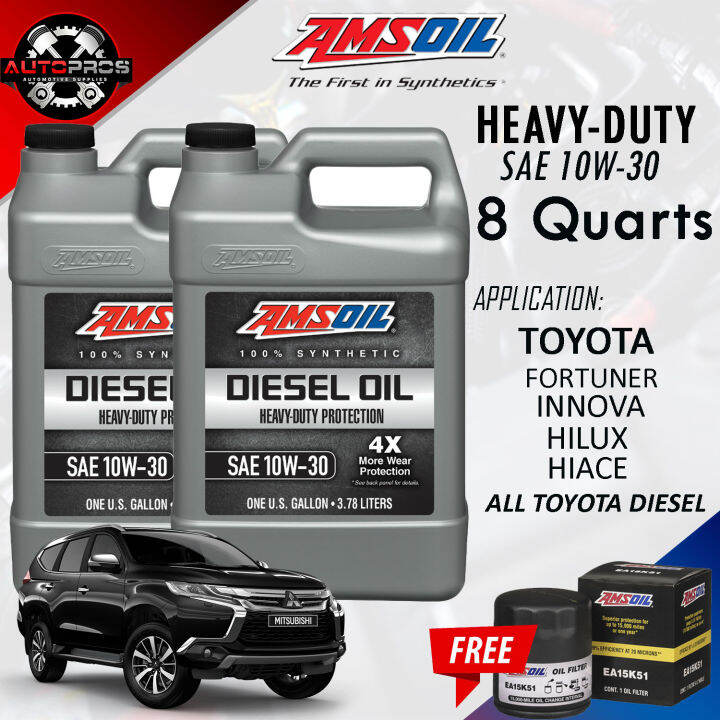 AMSOIL 10W-30 Heavy-Duty Diesel Oil 8 Quarts Change Oil Bundle for ...