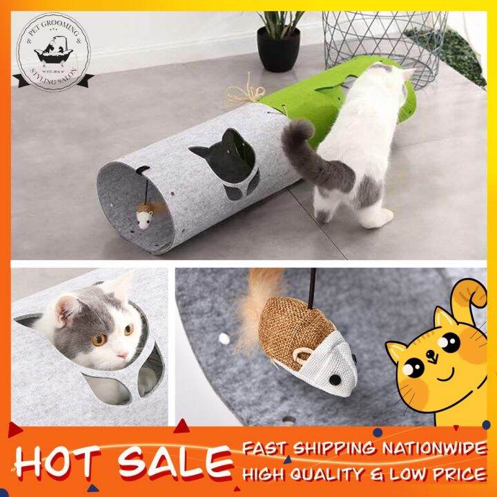 Hot DIY Cat Spliced Tunnel Toy Stitching Folding Mat Cats Play Channel ...