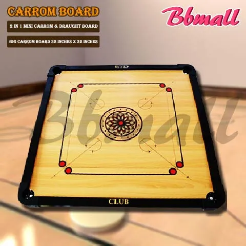 (Big) Wooden Carrom Board Striker Games Papan Karom With Checker/Papan ...
