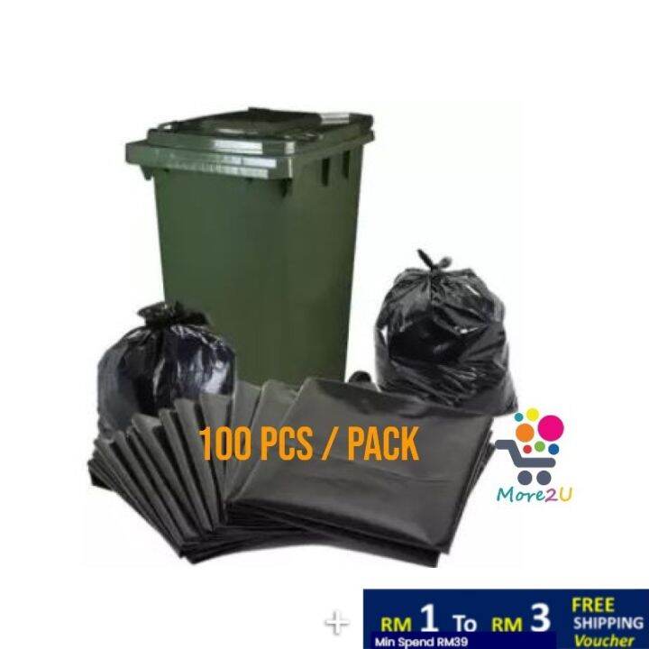 [Nilai beli] 100 unit 35 "x 40" XL saiz Beg SampahBeg SampahBeg ...