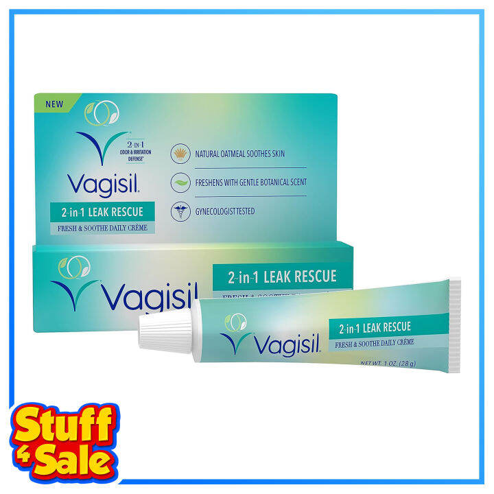 Vagisil 2-in-1 Leak Rescue Fresh Soothe Daily Creme Odor Irritation ...
