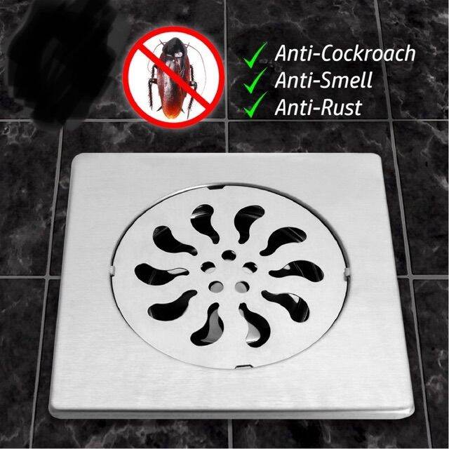 STAINLESS STEEL FLOOR GRATING W/FILTER W/DRAIN ANTI-COCKROACH 6"x6 ...