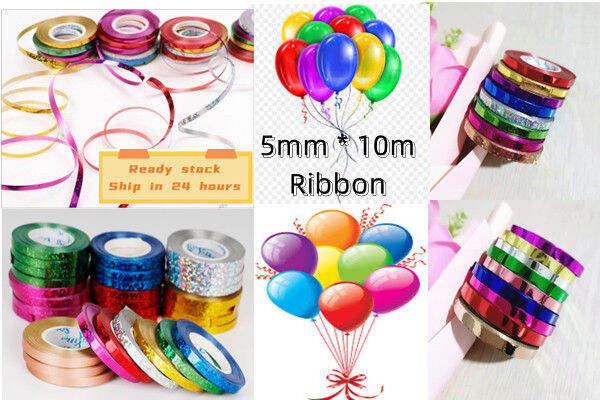 10m Balloon Ribbon Rope Tie* Pelbagai Jenis warna Reben Ikat Belon 10 ...