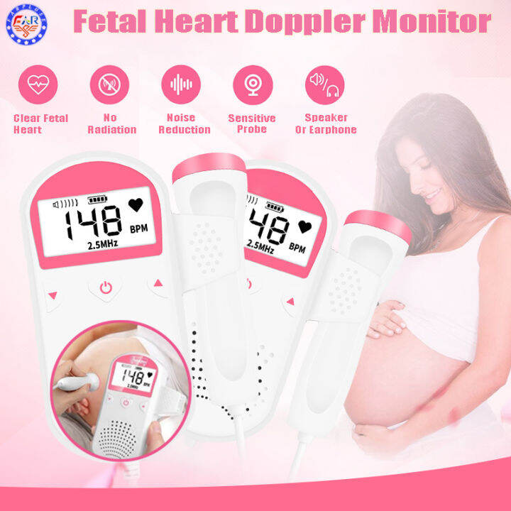 【Free Gel +Battery 】 Fetal Doppler Heartbeat Detector Intelligent ...
