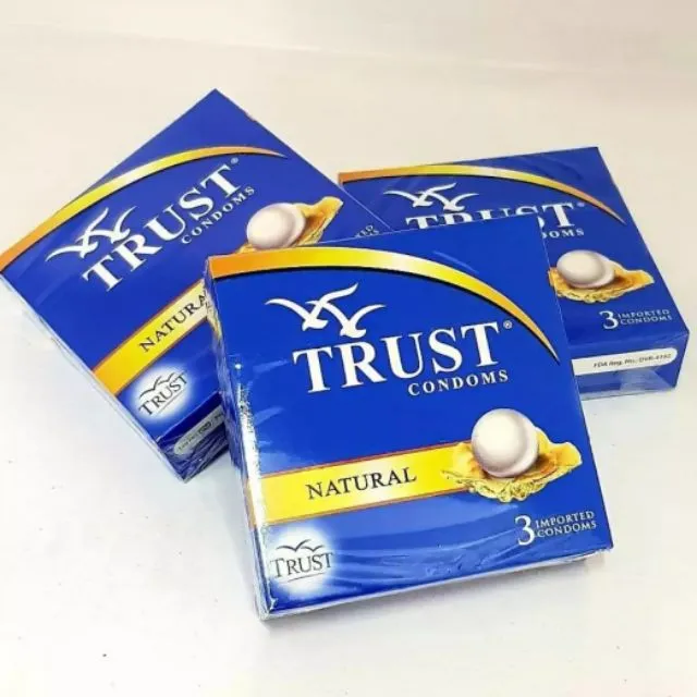 TRUST CONDOM Natural Scent - 3 Boxes x 3 pcs = 9 pcs DISCRETE PACKAGING ...